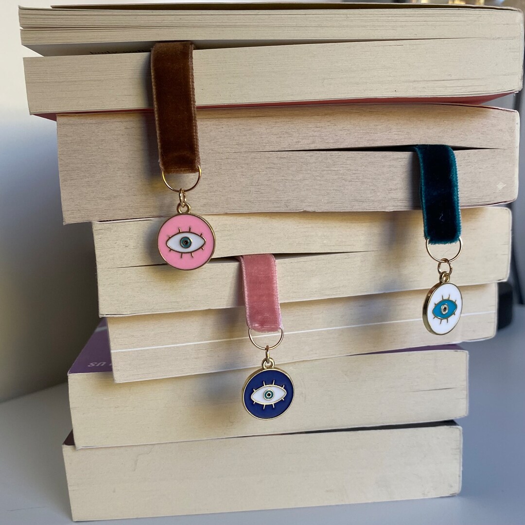 Eye Charm Bookmark Velvet Ribbon Bookmark Charm Bookmark - Etsy UK