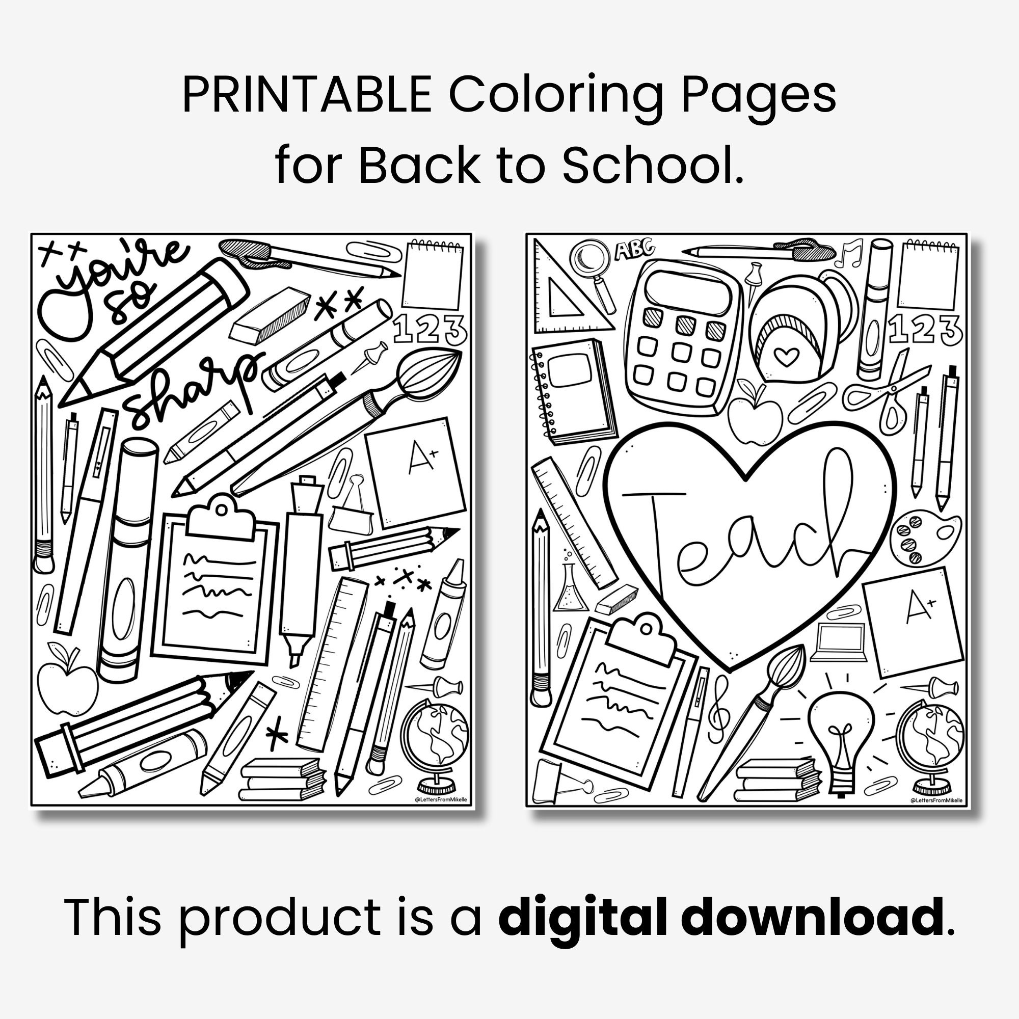 Back to School Coloring Pages, Welcome Back to School Coloring Sheets ...