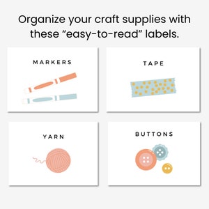 Craft Room Storage Labels, Printable Classroom Art Supplies Label With ...