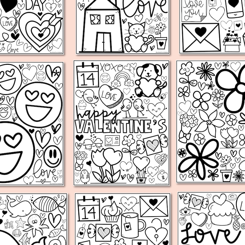 Valentine Coloring Pages, Love Coloring Sheets, Heart Coloring Pages ...