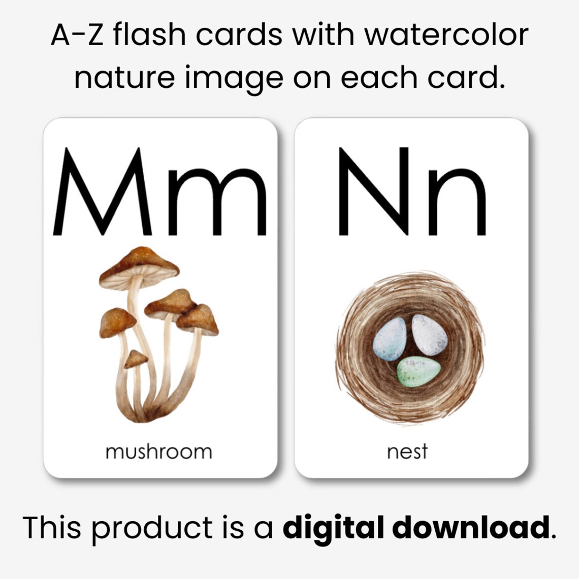 Nature ABC Cards Printable, Homeschool Printables, Classroom ABC ...