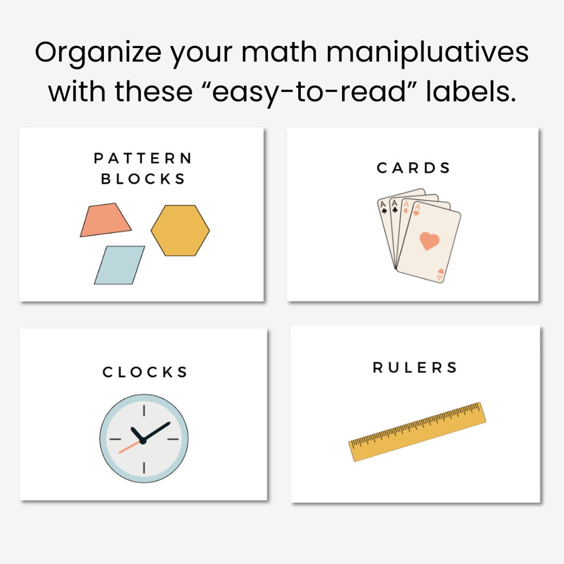 Math Manipulative Labels, Math Center Labels, Math Manipulative Bin ...