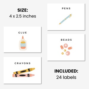 Craft Room Storage Labels, Printable Classroom Art Supplies Label With ...