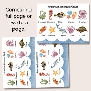 Printable Scavenger Hunt, Aquarium Scavenger Hunt, Under the Sea Party ...