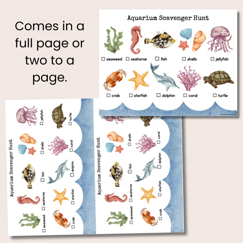 Printable Scavenger Hunt, Aquarium Scavenger Hunt, Under the Sea Party ...