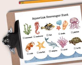 Printable Scavenger Hunt, Aquarium Scavenger Hunt, Under the Sea Party ...