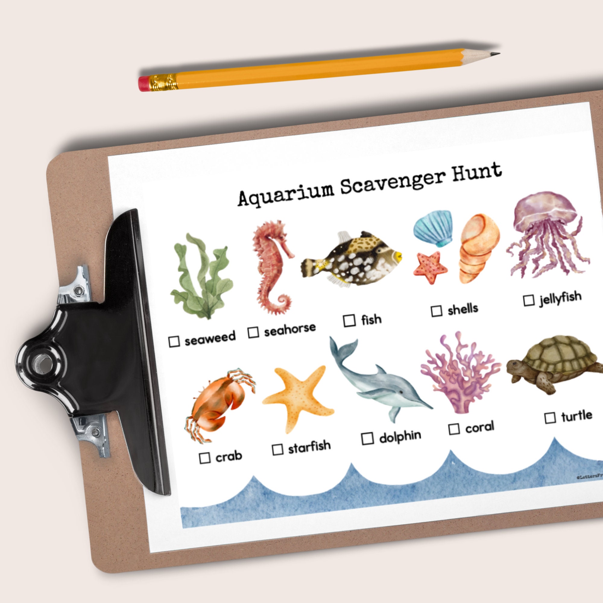 Printable Scavenger Hunt, Aquarium Scavenger Hunt, Under the Sea Party ...
