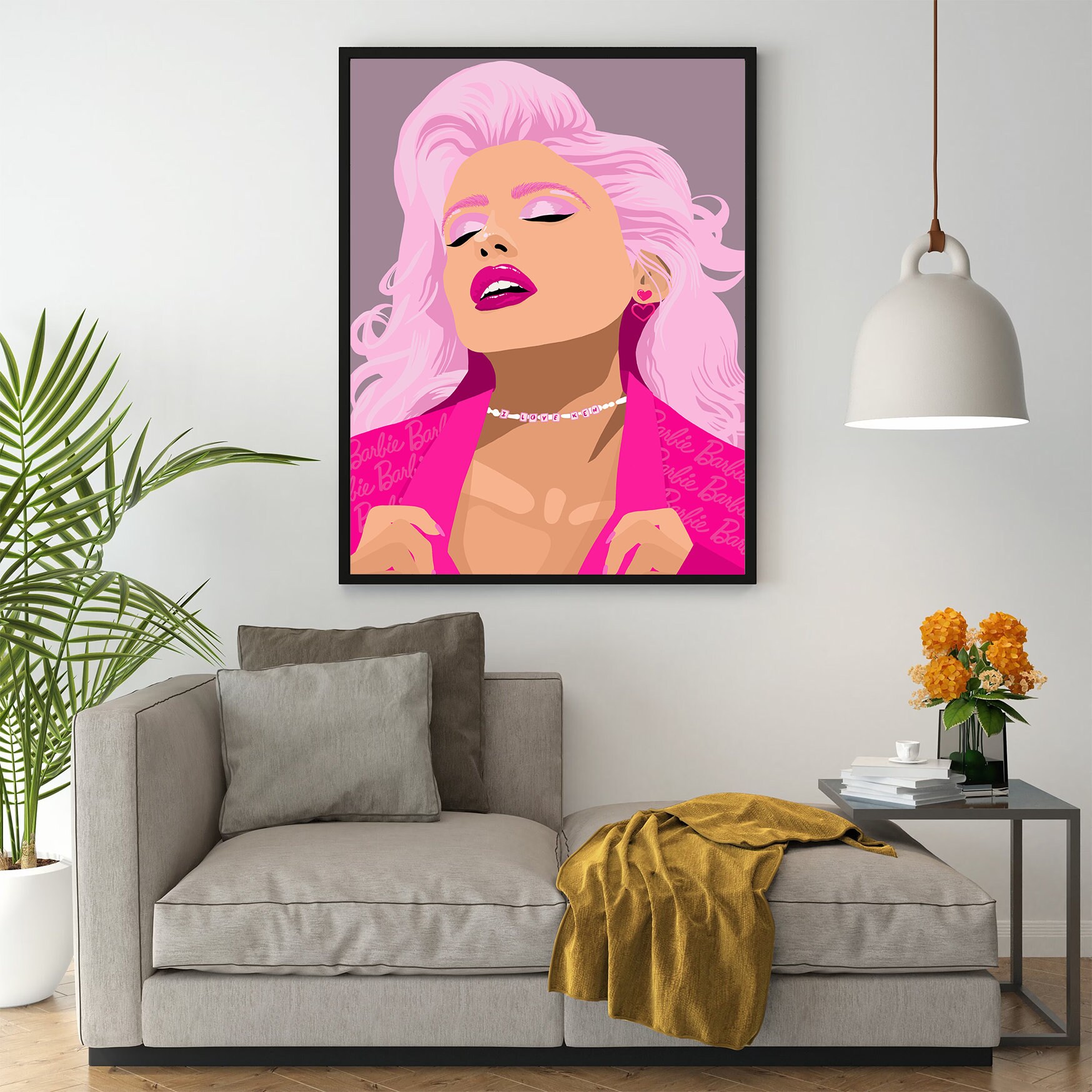 Barbie Digital Artwork Pink Wall Art Barbie Print Pink Decoration ...