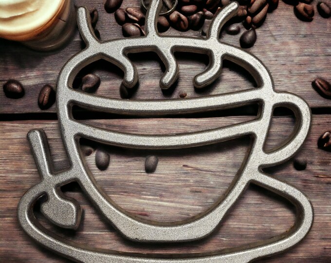 Vintage Cast Aluminum Steaming Coffee Cup Shaped Footed Trivet,wall ...