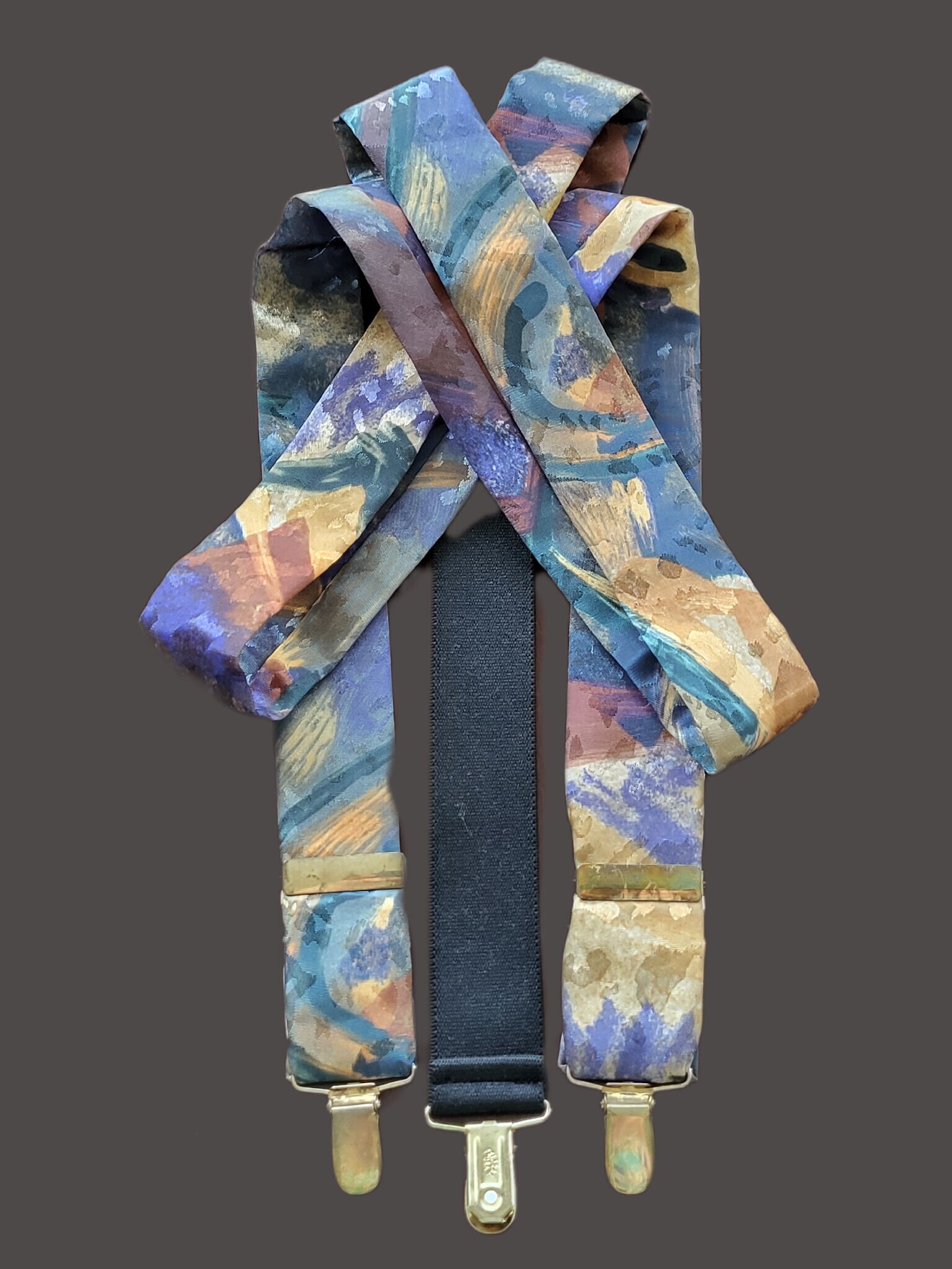 Pelican USA Vintage Suspenders Abstract Print Adjustable One Size Fits ...