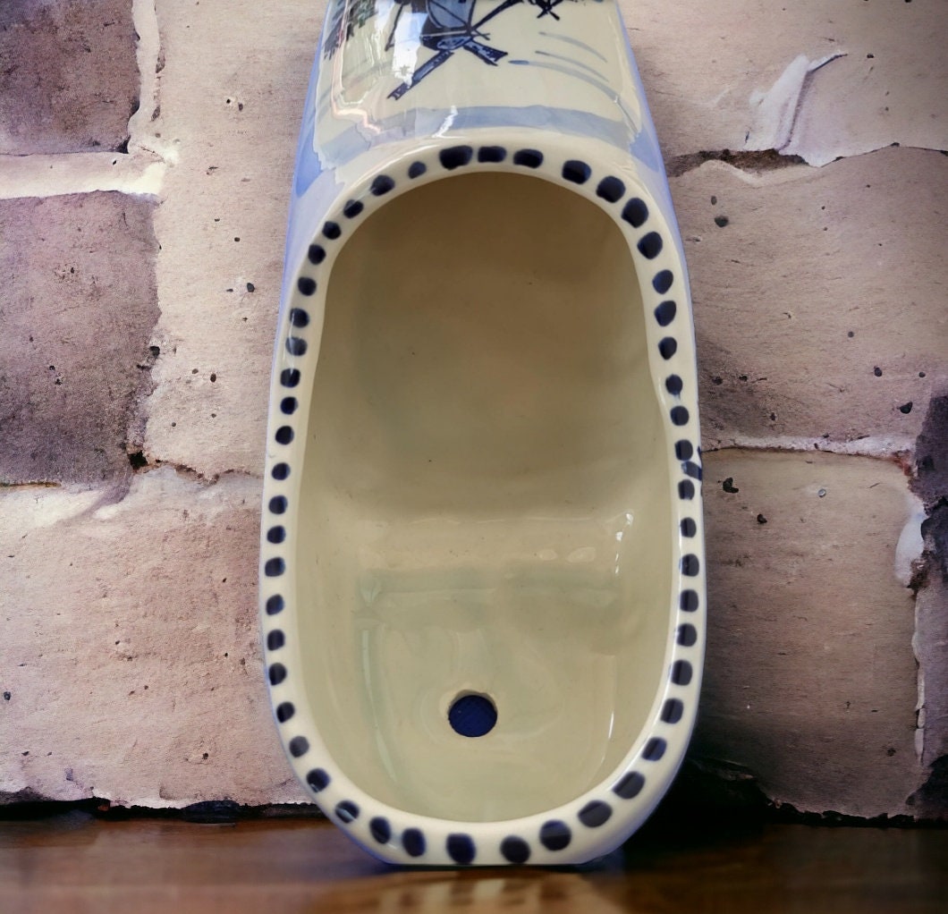 Large Antique Delft Shoe Delft Blue Wall Decor or Vase Delft Clog ...