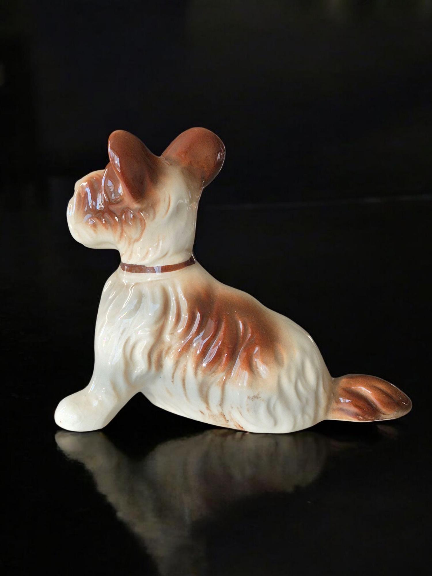 Vintage Hand Painted Ceramic Dog Figurine. - Etsy