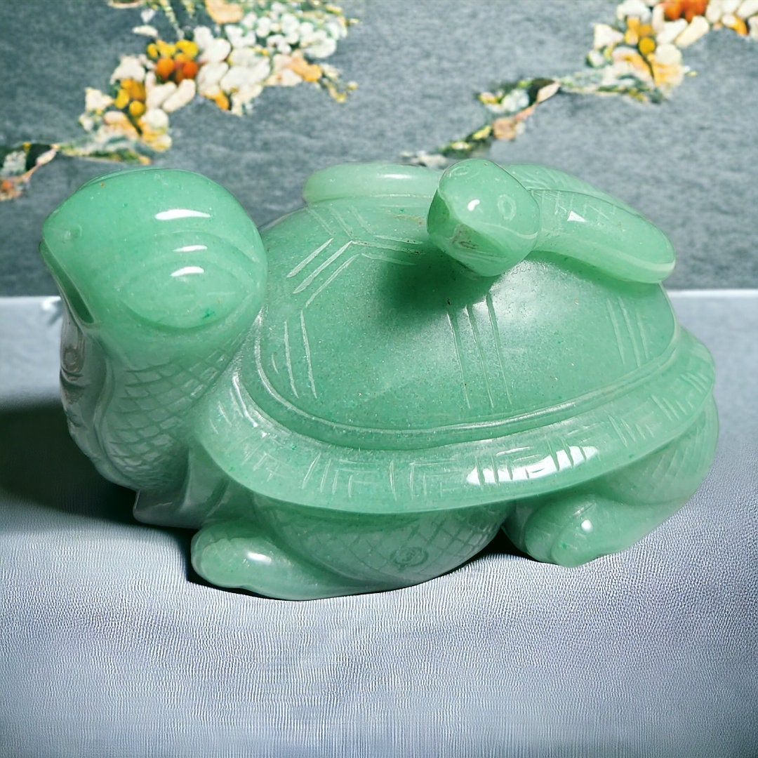 Carved Gemstone Turtle Figurine - Etsy