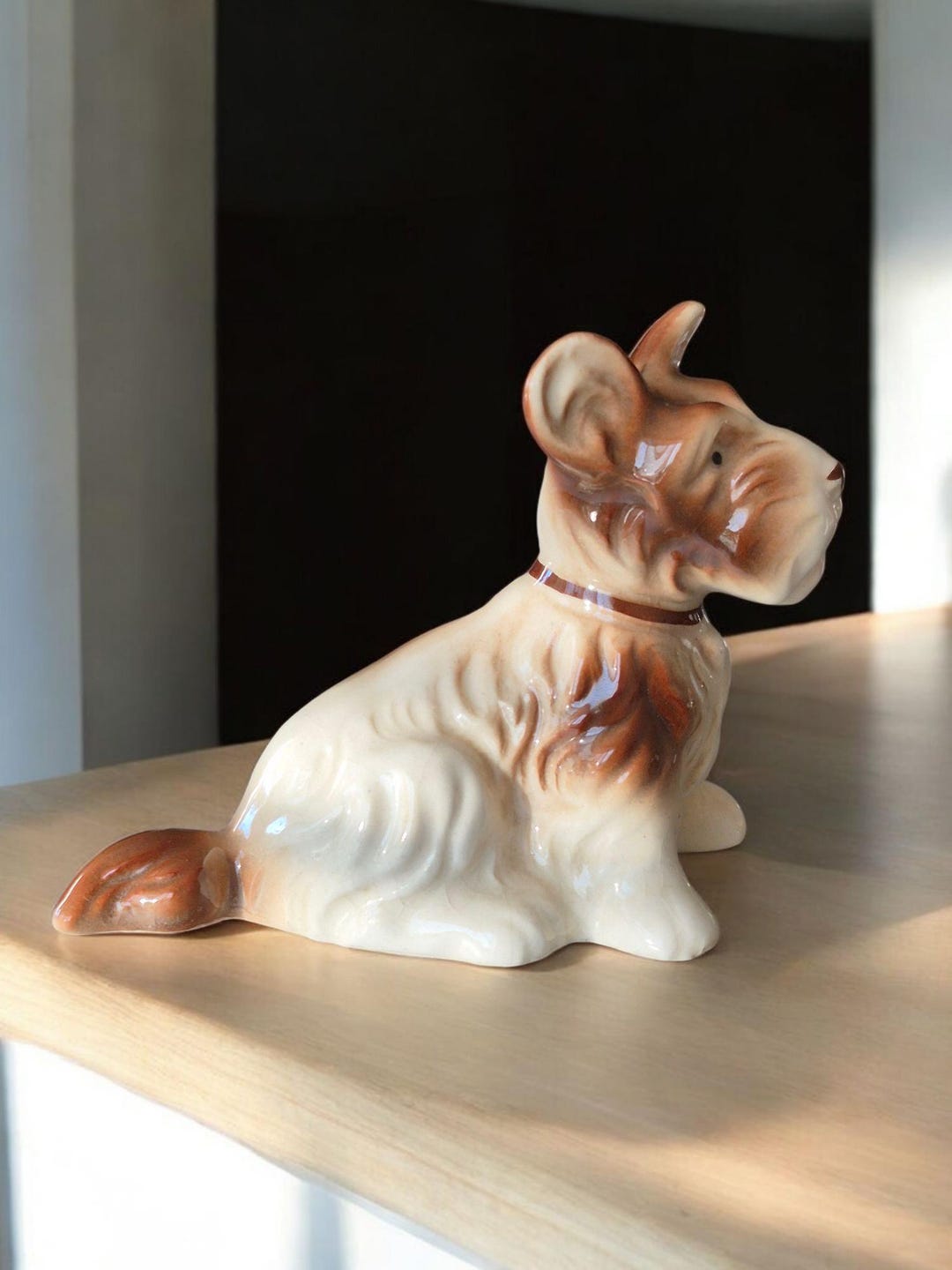 Vintage Hand Painted Ceramic Dog Figurine. - Etsy
