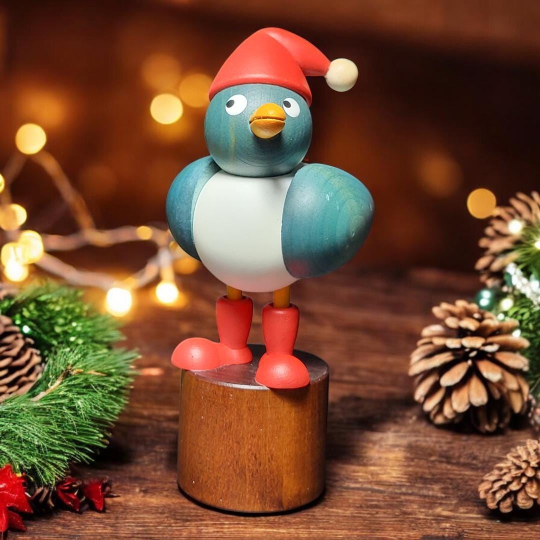 MARTIN Handmade Wooden Seagull, Christmas Seagull, Wing Color Light Blu ...