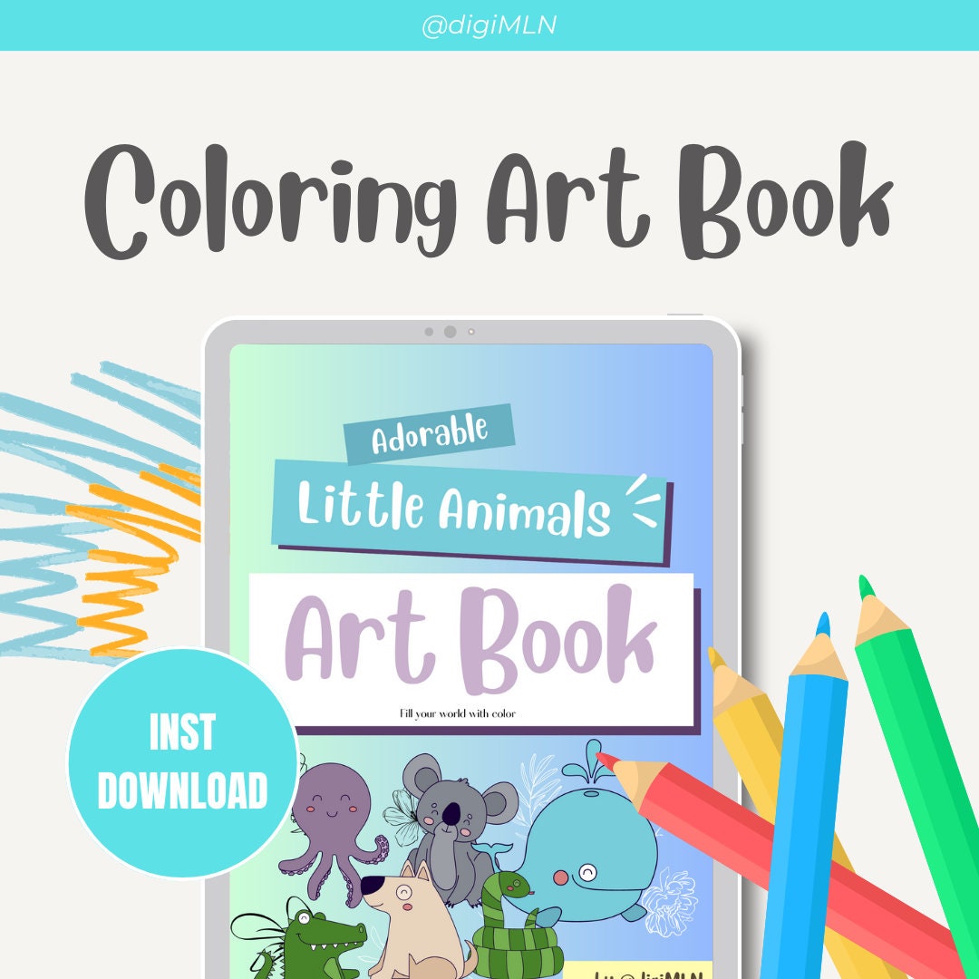 Coloring Art Book Little Animals Coloring Book Printable - Etsy