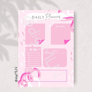 Pink Weekly Desk Planner Printable Organizer Pink Monthly Calendar ...