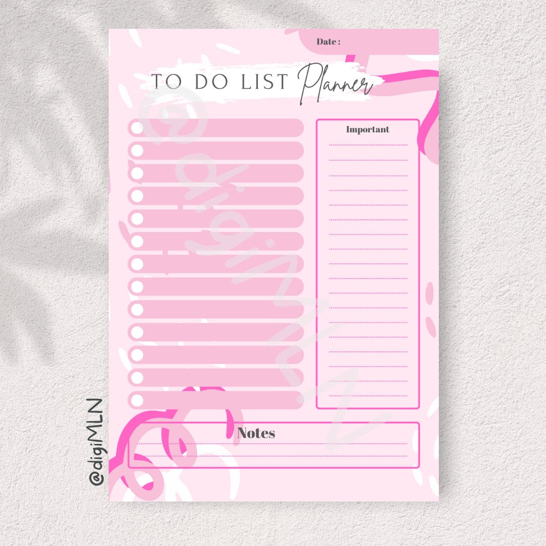Pink Weekly Desk Planner Printable Organizer Pink Monthly Calendar ...