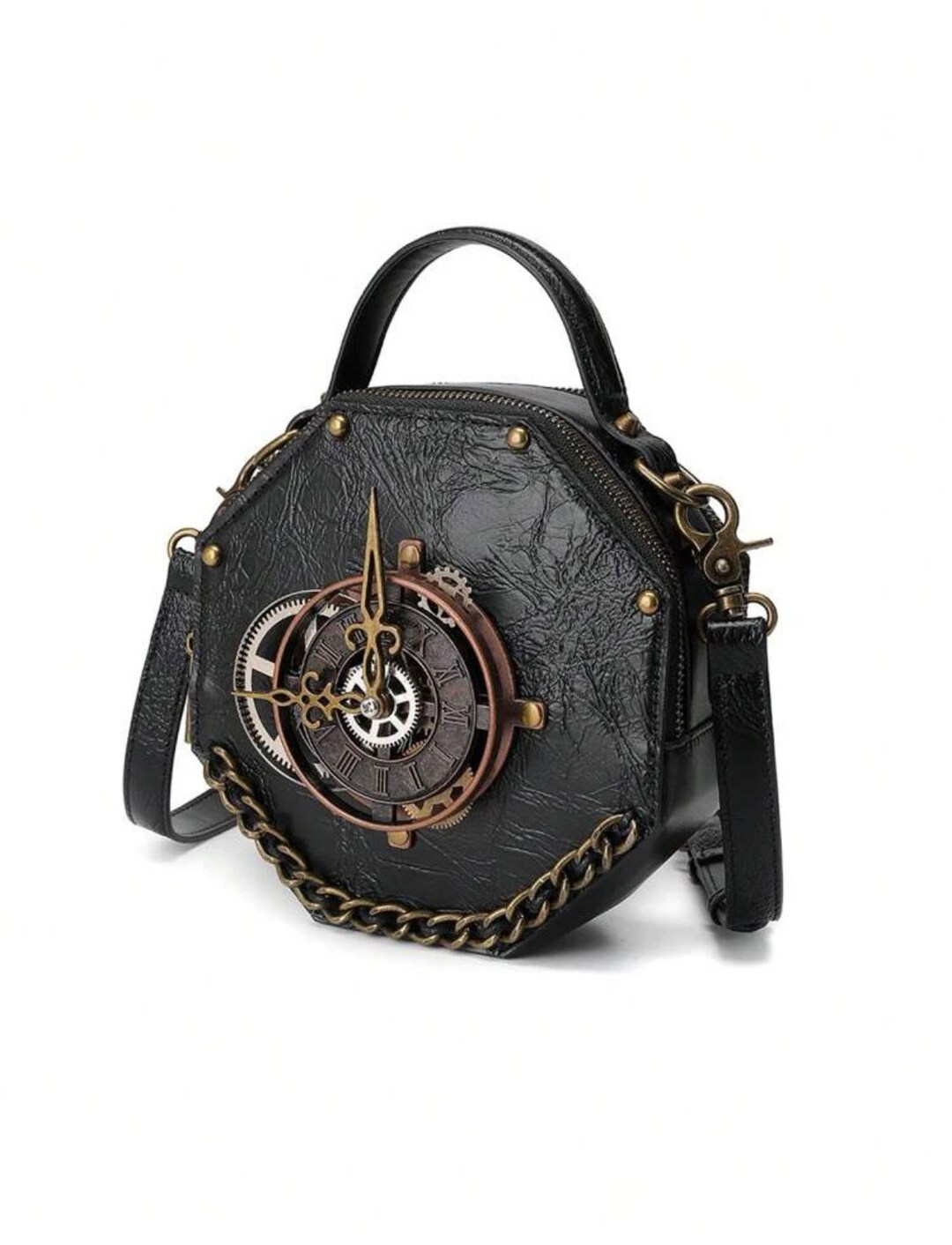 Retro Unisex Messenger Bag Clock Decor Shoulder Crossbody Bag Mobile ...