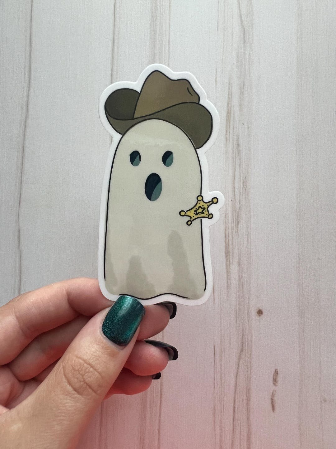 Spooky Halloween Ghost Cowboy Sticker | Ghost Cowboy, Goth Cowboy ...