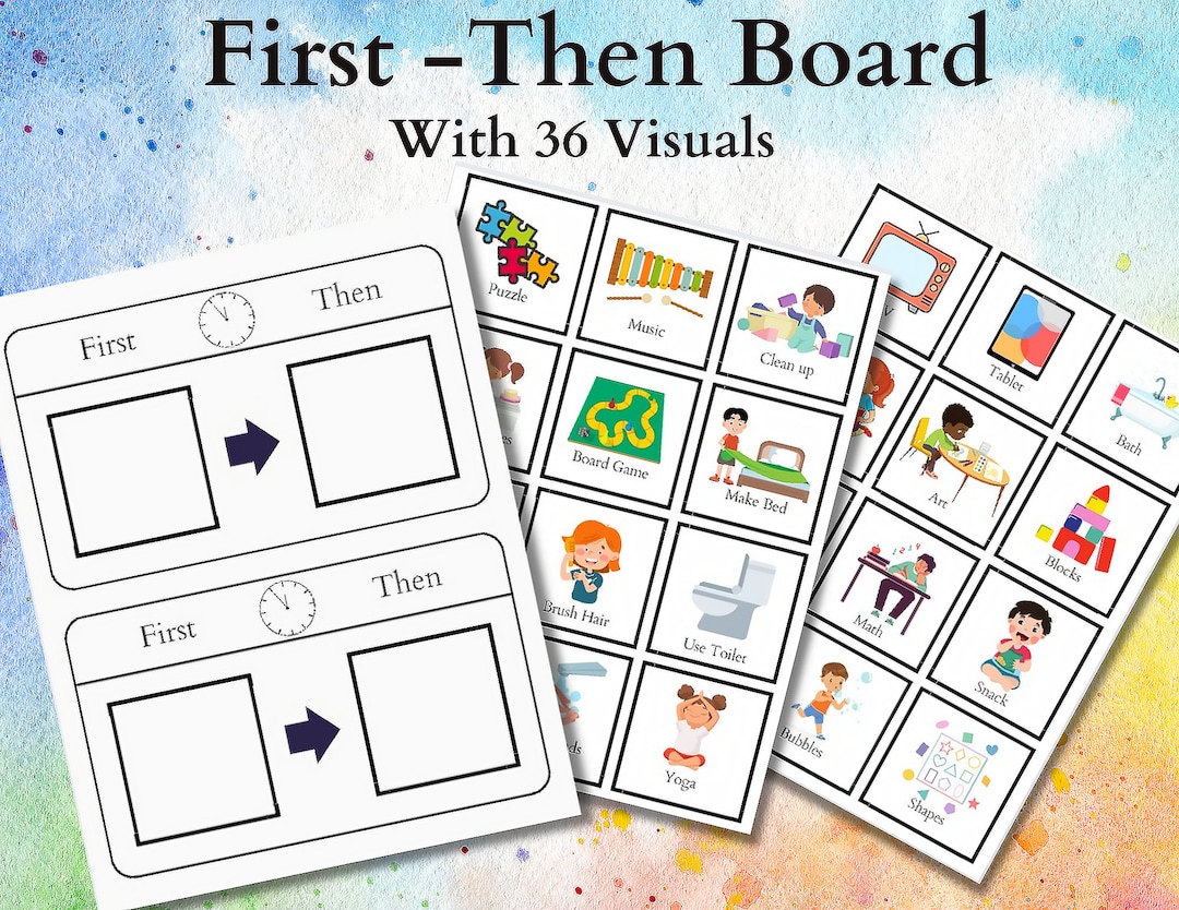 Printable First-then Board Visual Schedule Special Needs Little ... Printable First-then Board Visual Schedule Special Needs Little ...