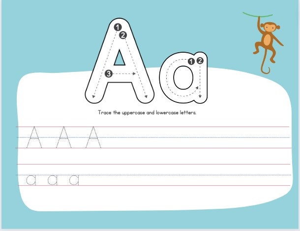 Early Learning Letter Tracing Printable ABC Alphabet - Etsy