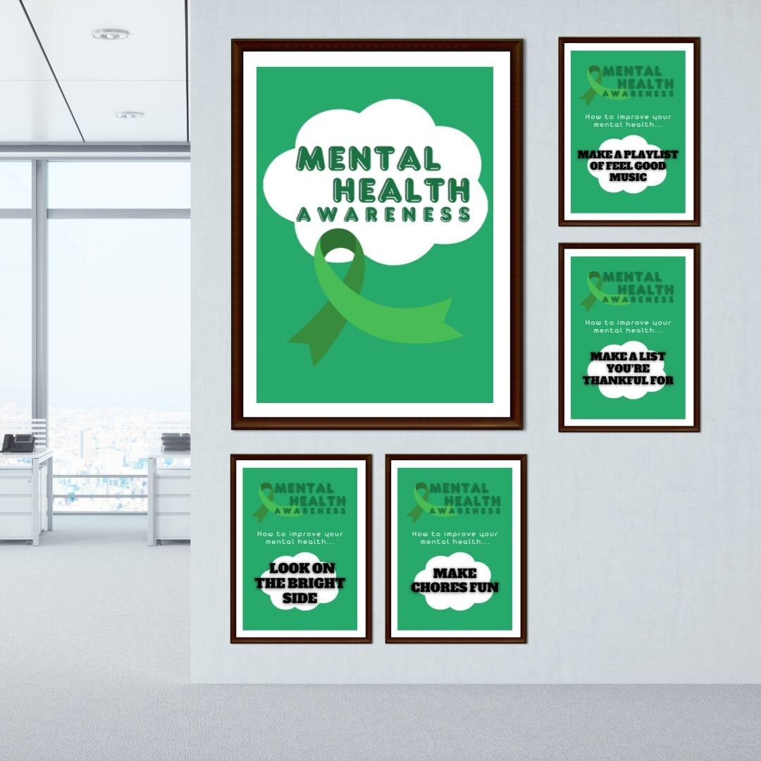 Mental Health Awareness Poster for Educational Use in Office Poster for ...