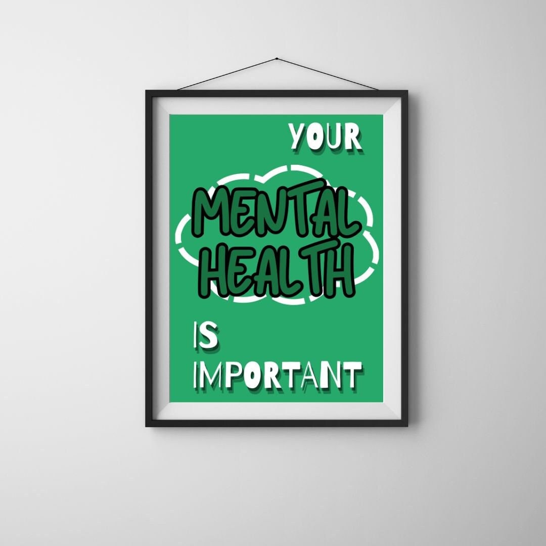 Mental Health Awareness Poster for Educational Use in Office Poster for ...