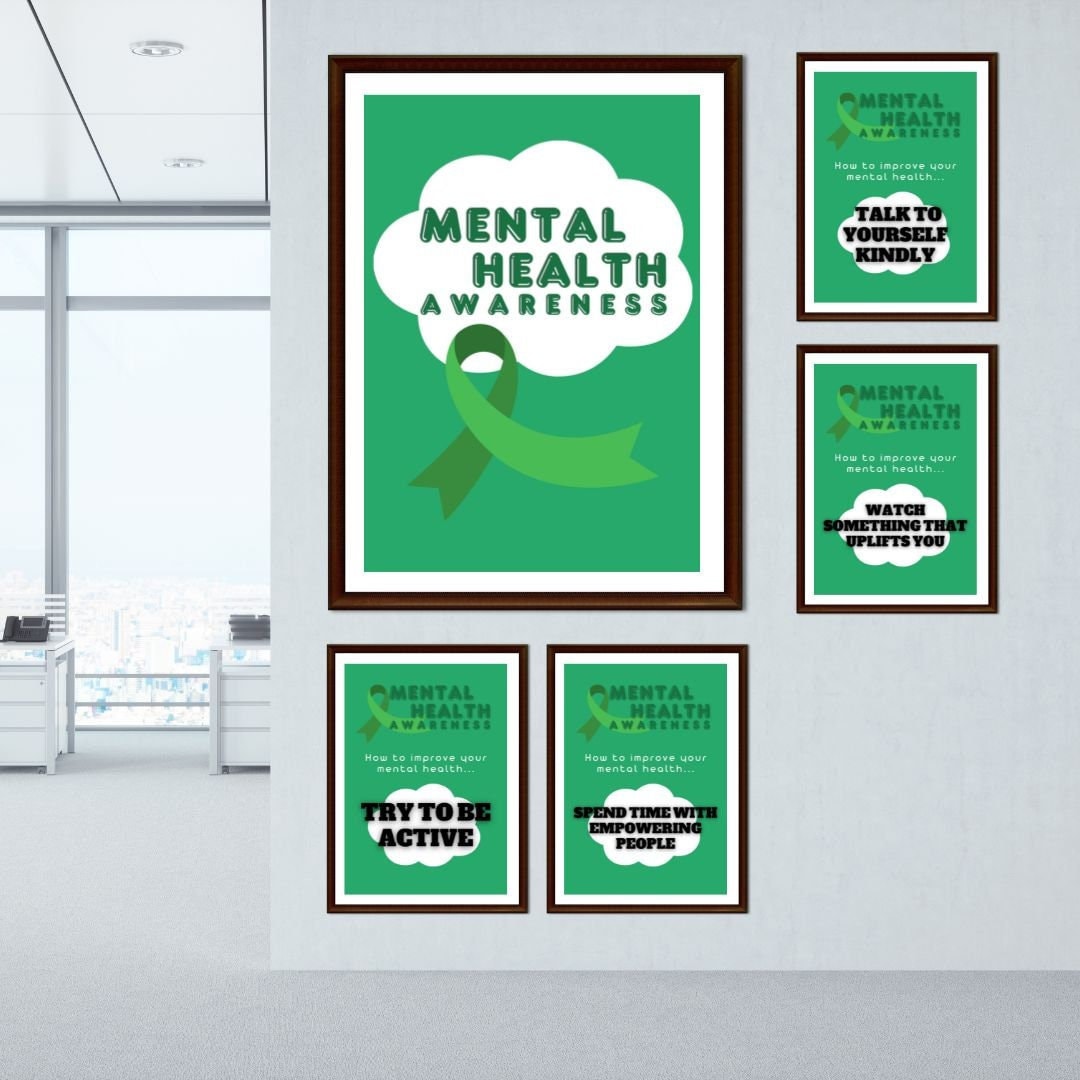 Mental Health Awareness Poster for Educational Use in Office Poster for ...