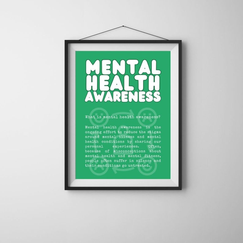 Mental Health Awareness Poster for Educational Use in Office Poster for ...