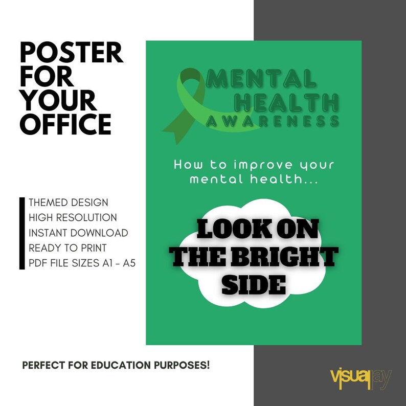 Mental Health Awareness Poster Printable Wall Art, Inspirational Decor ...