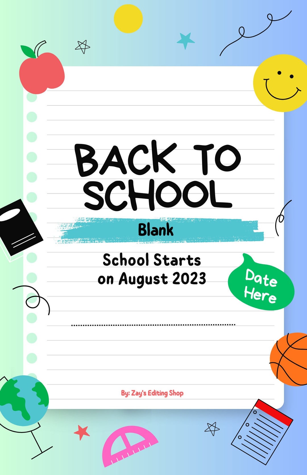 Back to School Template - Etsy