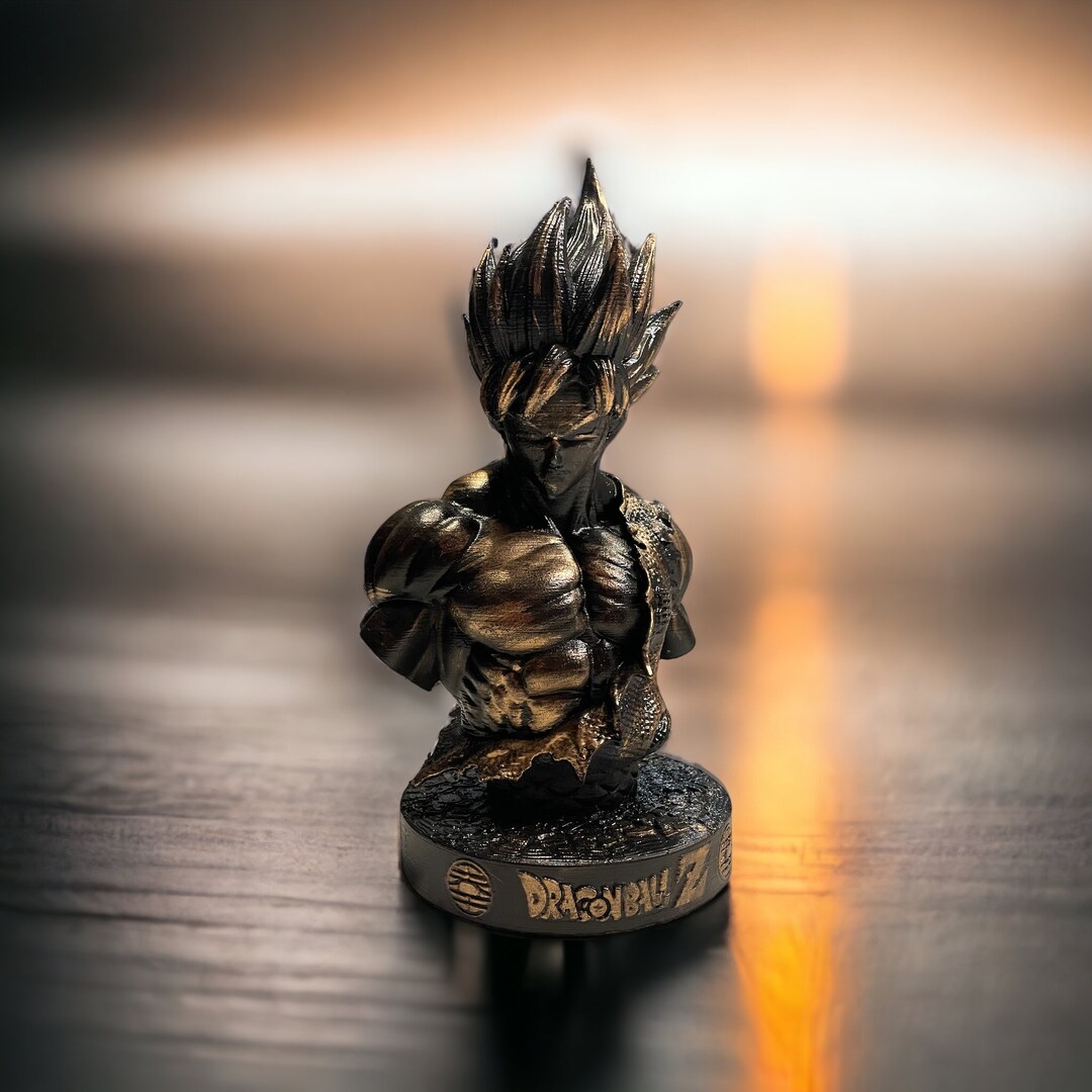 Goku Brushed Bronze Bust - Etsy