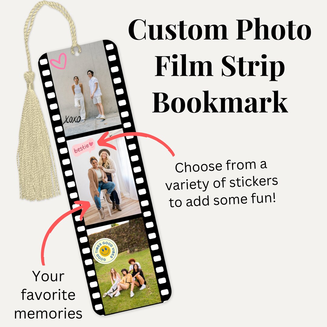 Custom Photo Film Strip Bookmarks With Tassel, Personalized Metal ...