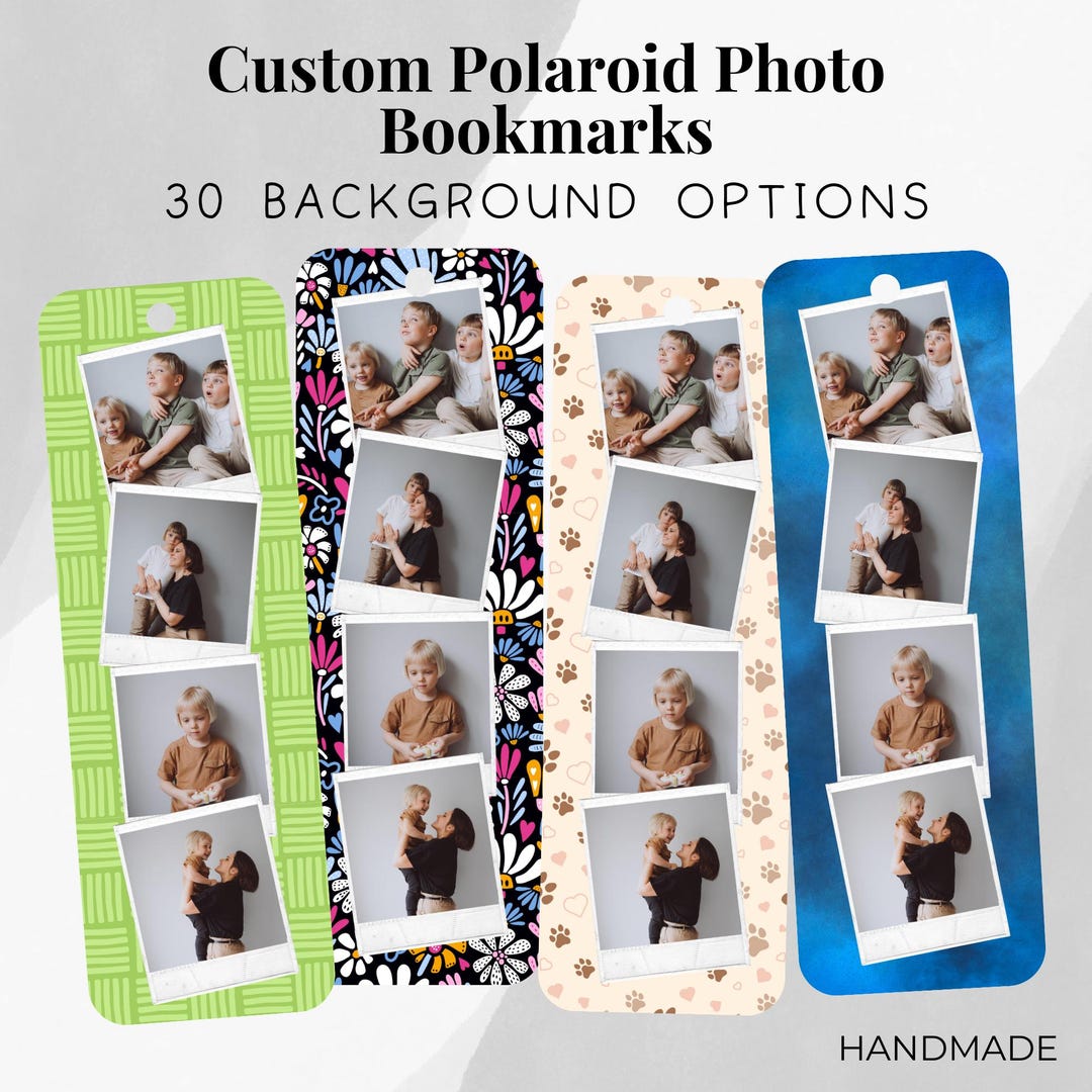 Custom Polaroid Photo Bookmarks With Tassel, Bookworm Gift ...