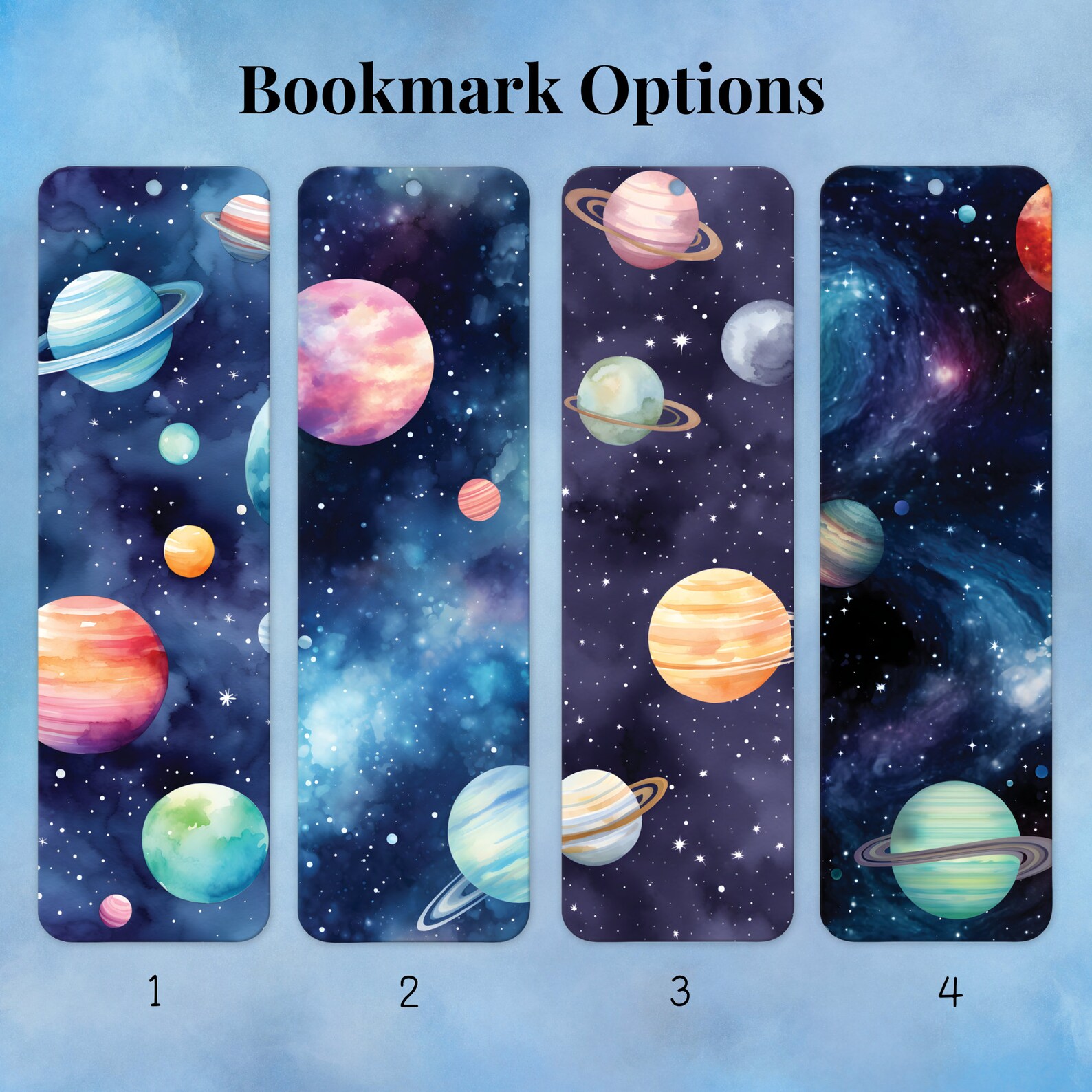 Watercolor Planets Metal Bookmarks W/ Tassels, Outer Space Bookmark ...