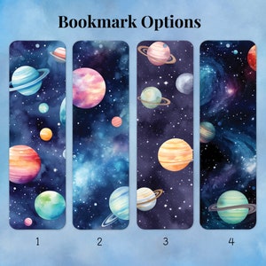 Watercolor Planets Metal Bookmarks W/ Tassels, Outer Space Bookmark ...