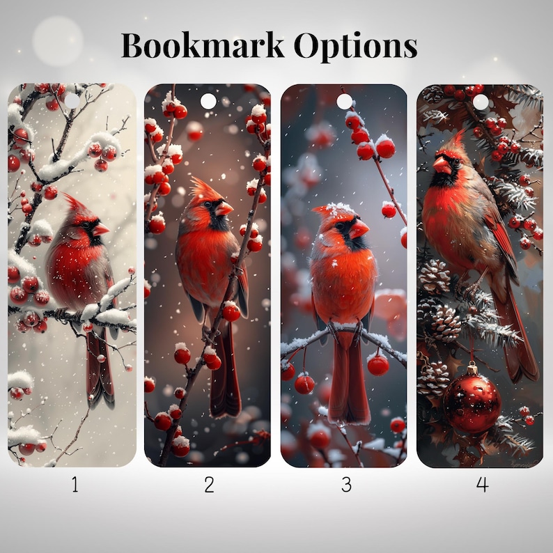 Winter Cardinal Bookmark With Tassel, Bird Bookmark, Birdwatcher Gift, Nature Enthusiast Gift ...