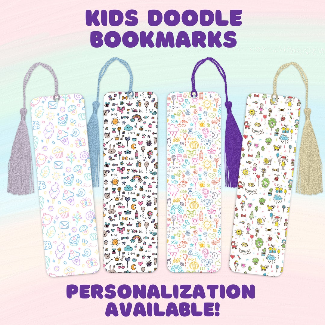 Cute Kids Doodle Bookmarks Custom Kids Bookmarks - Etsy