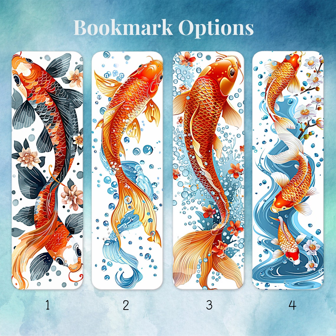 Koi Fish Metal Bookmarks W/ Tassels, Fish Lover Bookmark, Koi Gift ...