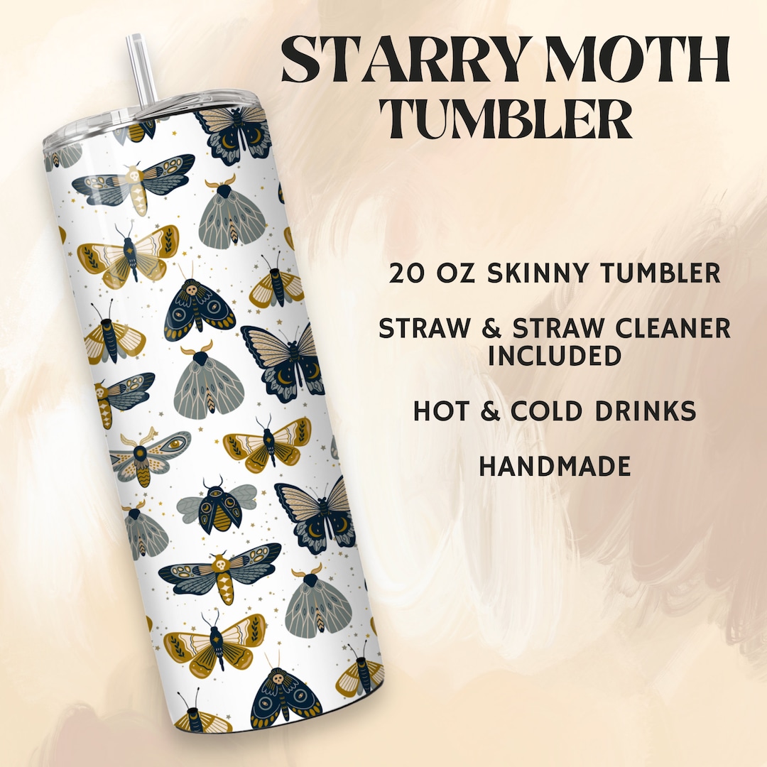 Starry Moth Tumbler, Insect Tumbler, Bug Enthusiast Gifts, Entomology ...
