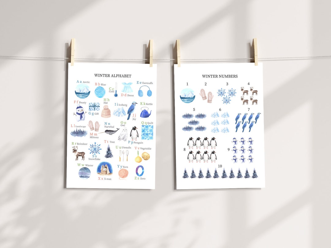 Winter Learning Posters • Winter Alphabet and Number Poster • Winter ...