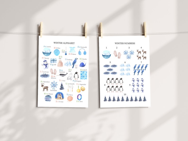 Winter Learning Posters • Winter Alphabet and Number Poster • Winter ...