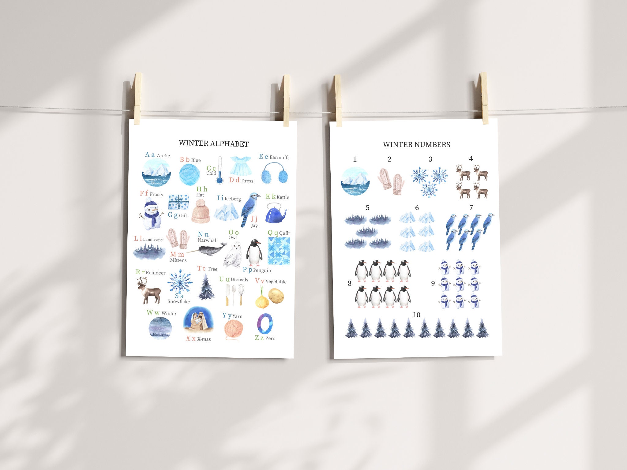 Winter Learning Posters • Winter Alphabet and Number Poster • Winter ...