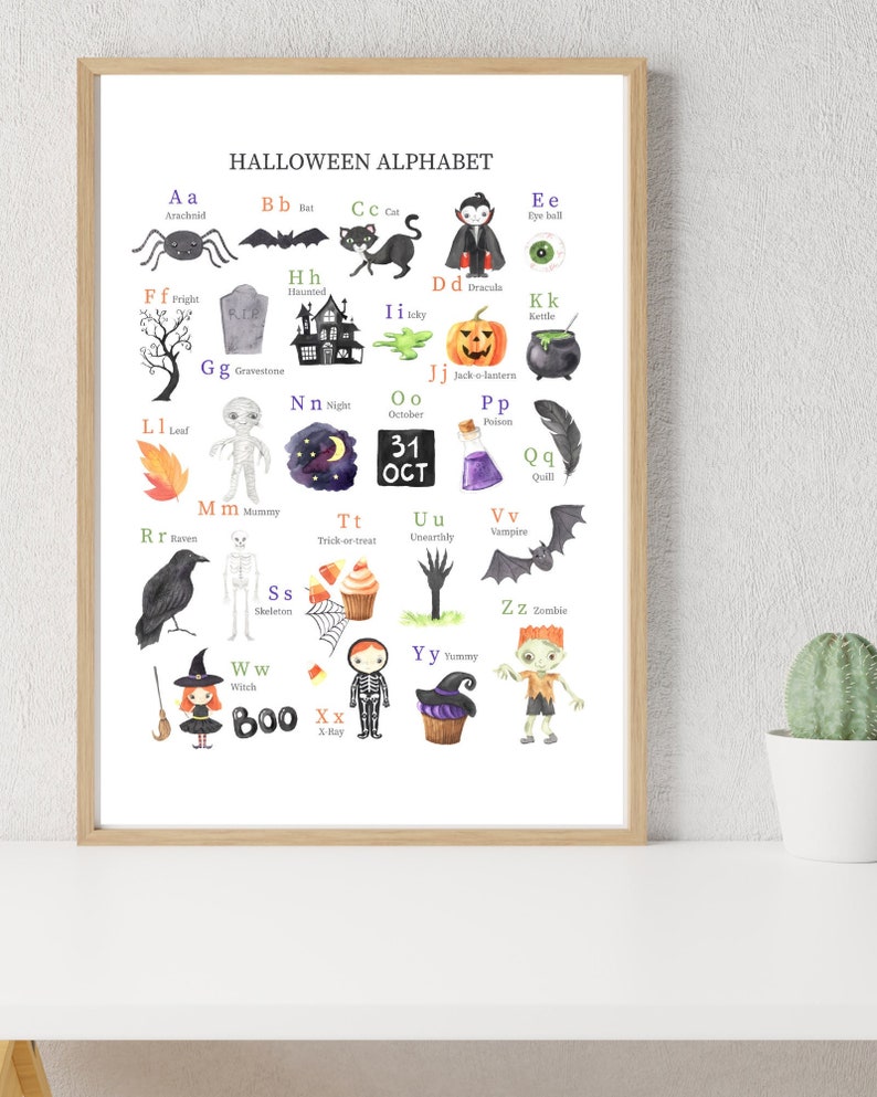 Halloween ABC Print: Spooky Learning Art for Kids (digital Download) - Etsy