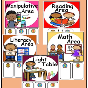Editable Classroom Center Labels | With Kids Name Tags | and Closed ...
