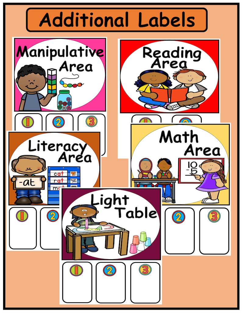 Editable Classroom Center Labels | With Kids Name Tags | and Closed ...