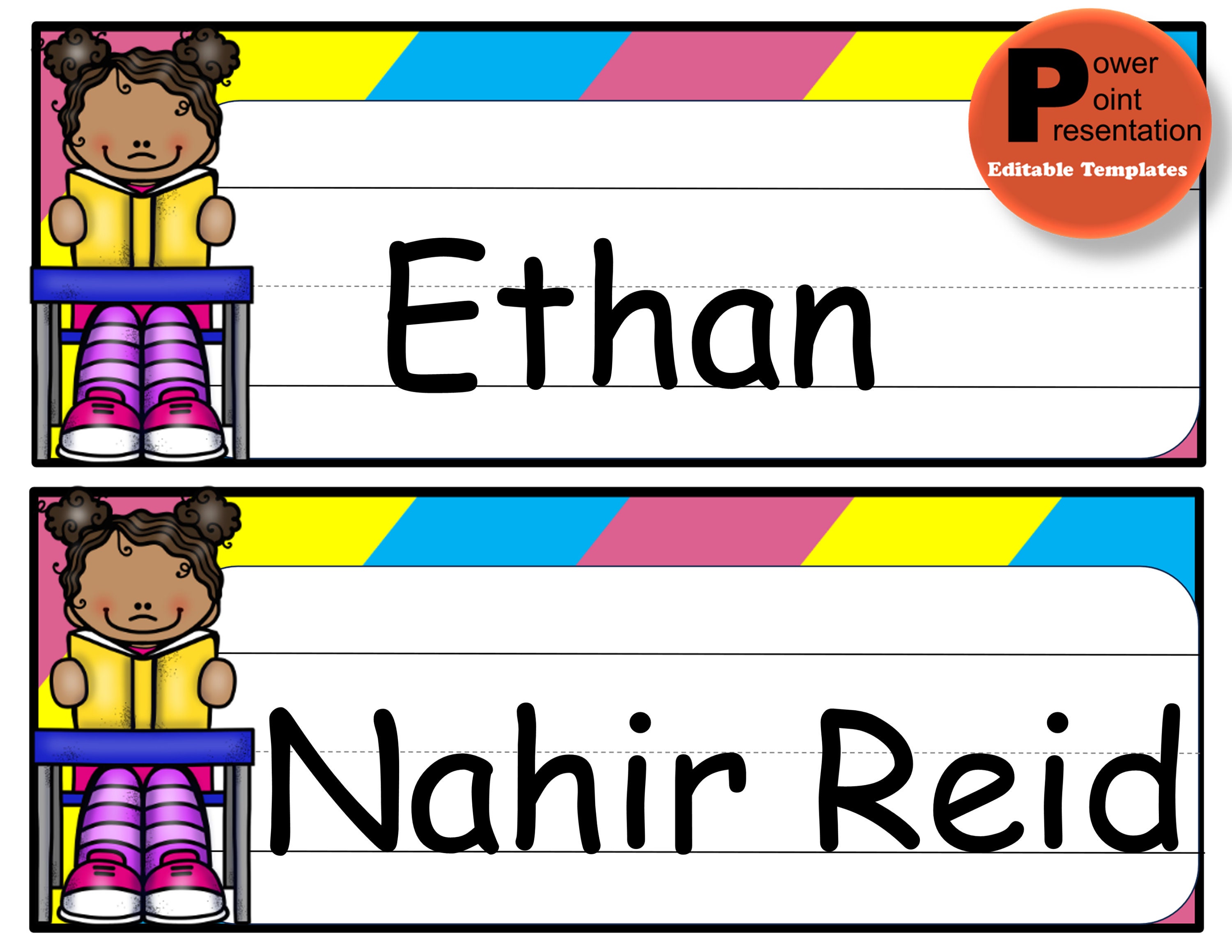 Editable Kid Name Tags| Student Name Plate| Colorful Name Plate| Desk ...