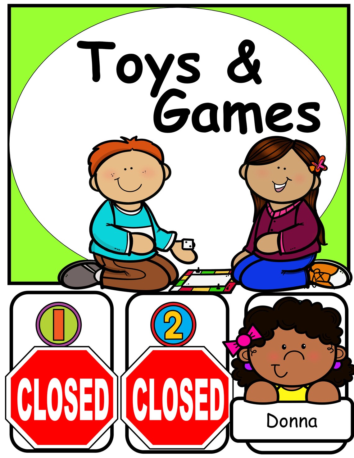 Editable Classroom Center Labels | With Kids Name Tags | and Closed ...