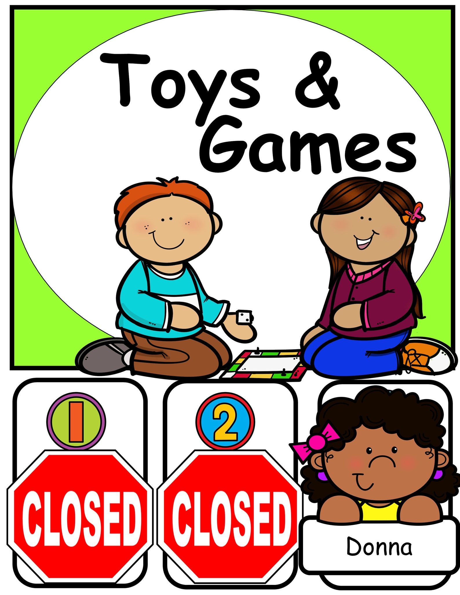 Editable Classroom Center Labels | With Kids Name Tags | and Closed ...